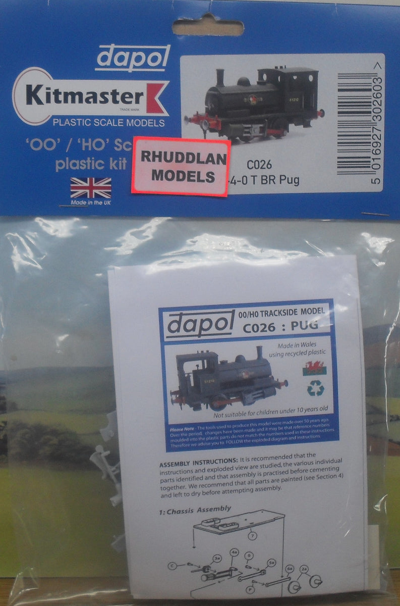DAPOL C026 OO/1:76 0-4-0 T BR PUG (20 IN PACK) - (PRICE INCLUDES DELIV ...