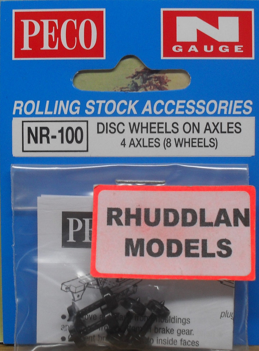 PECO NR-100 N GAUGE DISC WHEELS ON AXLES - (PRICE INCLUDES DELIVERY ...